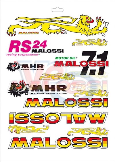 MALOSSI STICKER SHEET - SINGLE – VE Vespa Lambretta Piaggio