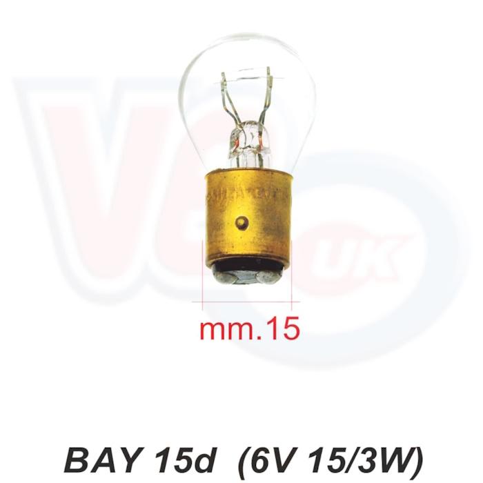 BA15d 6V 15/3W STOP TAIL BULB – VE UK
